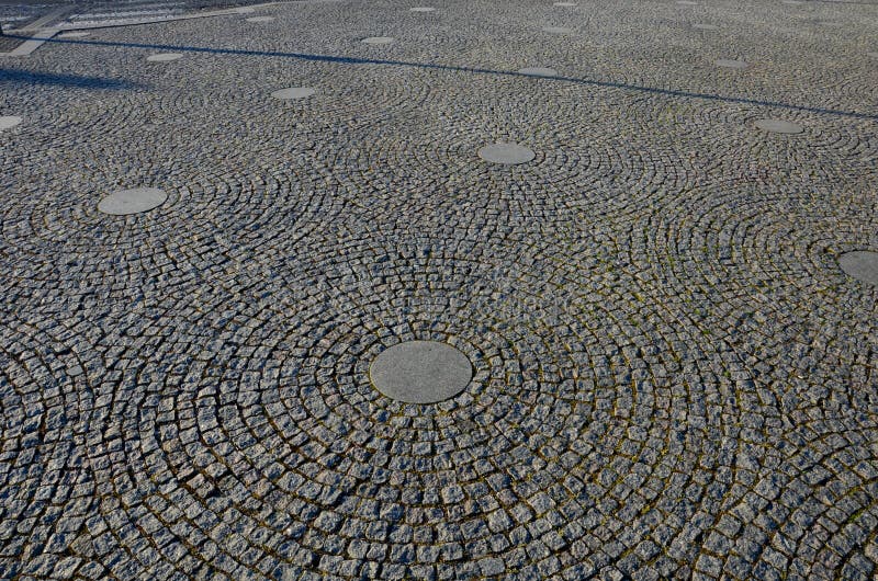 Stone Paving in the Square Folded into Circles with a Larger Tile in ...
