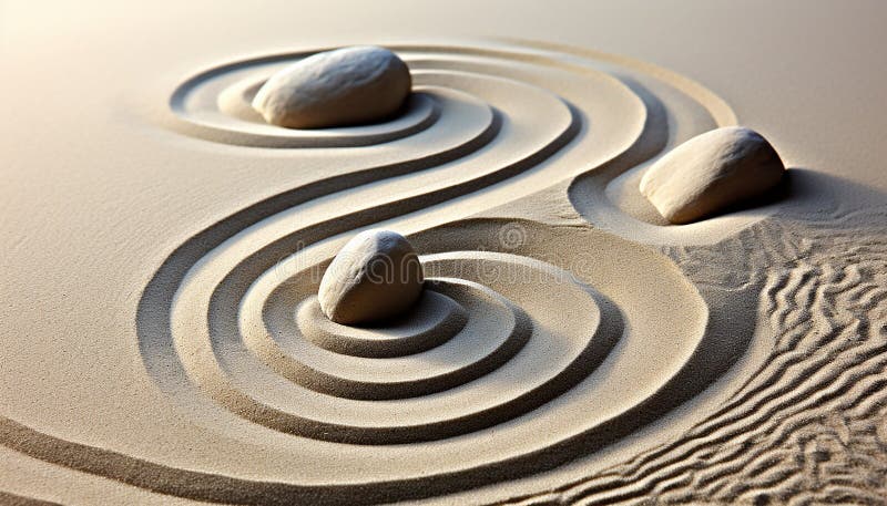 Stone Pebble in Water Creates Ripples of Tranquility Generated by AI ...