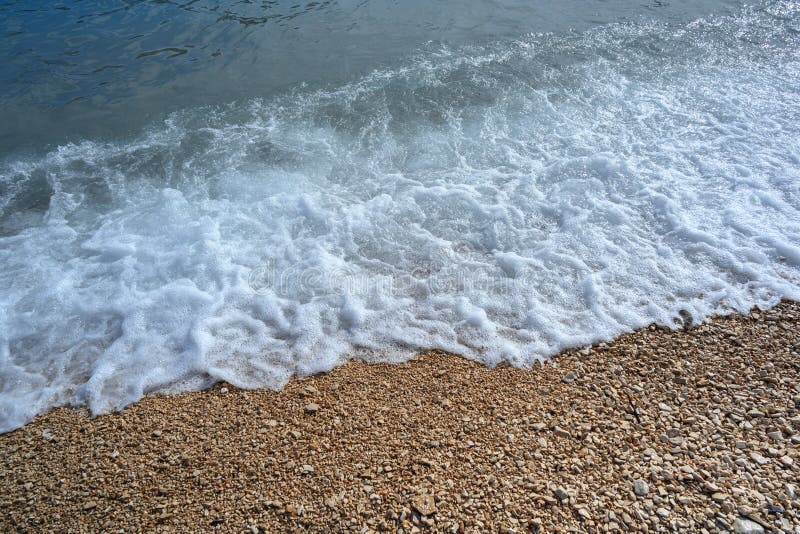 Stone Pebbles and Sea Waves on the Shore. Stock Photo - Image of stones ...