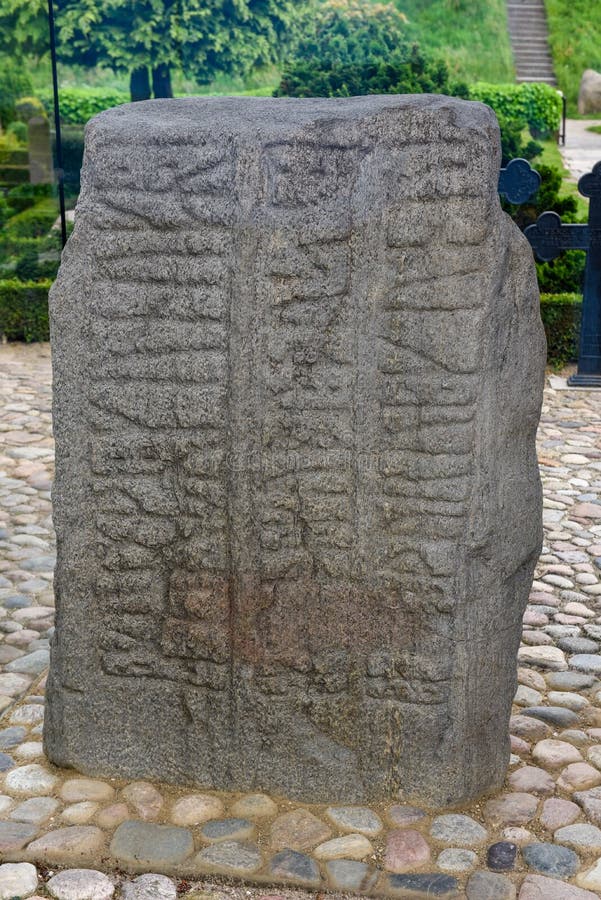 Stone Petroglyph of the Viking Archaeological Site at Jelling, Denmark ...