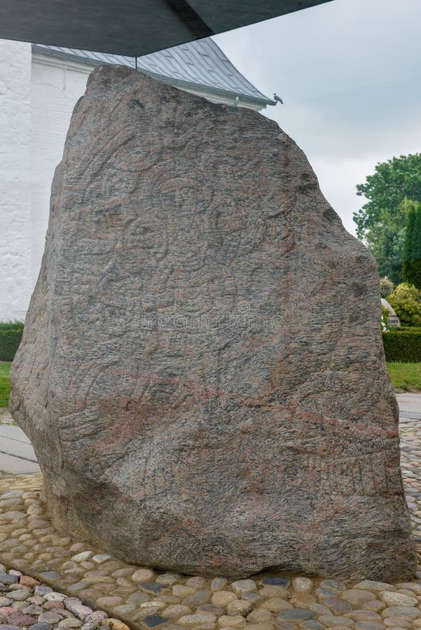 Stone Petroglyph of the Viking Archaeological Site at Jelling, Denmark ...