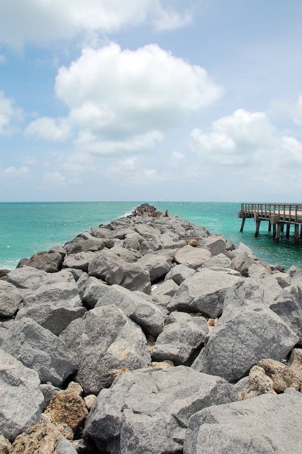 Stone pier stock photo. Image of miami, pointe, large - 14389358