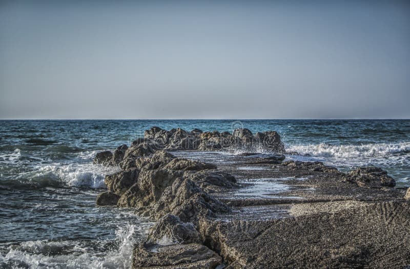 Stone Pier stock image. Image of landscape, line, seascape - 96859783