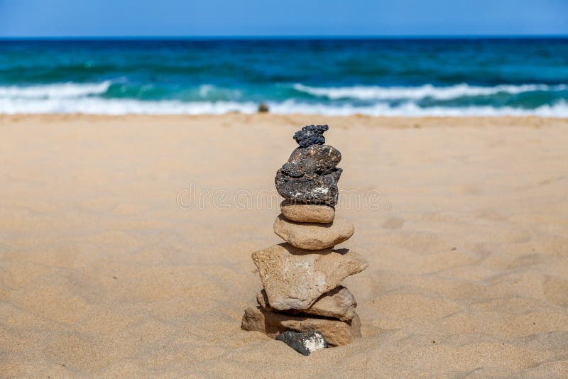 Stone pile on the beach stock image. Image of beach, seascape - 61119555