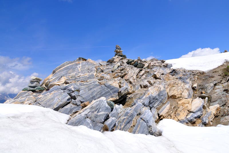 Stone Piles in Alps, Switzerland Stock Image - Image of switzerland ...