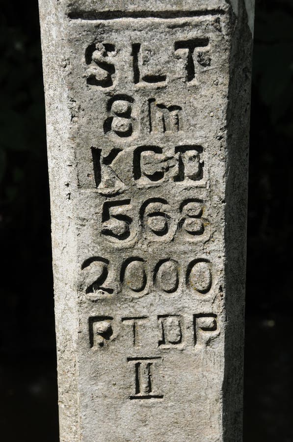 A Stone Pillar with Information. Stock Photo - Image of information ...