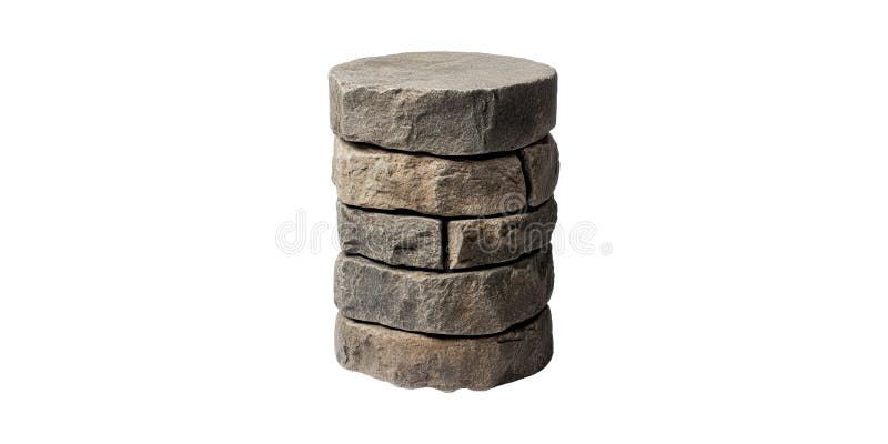 Stone Pillar Made of Rough Rocks Isolated on Transparent Background ...