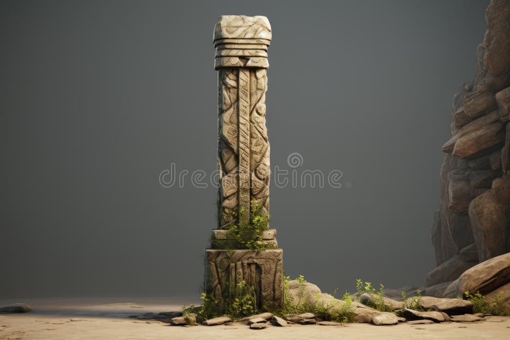 Stone Pillar Middle Eastern. Generate Ai Stock Image - Image of arch ...