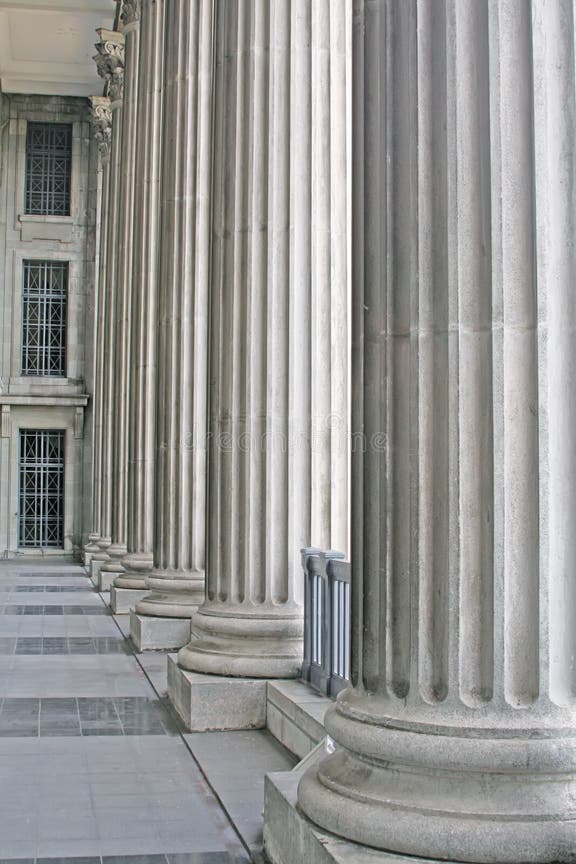 Stone Pillars Outside a Court Stock Photo - Image of museum, cement ...