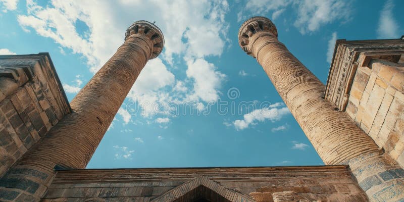 Stone Pillars Side by Side stock photo. Image of feature - 373257112
