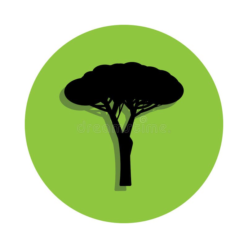 Yew Tree in Green Badge Icon Stock Illustration - Illustration of ...