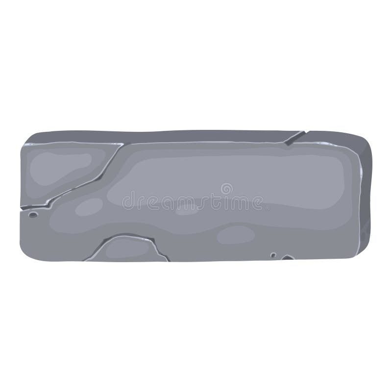 Stone Plate, Board, Banner for Games. GUI Design Element Stock ...