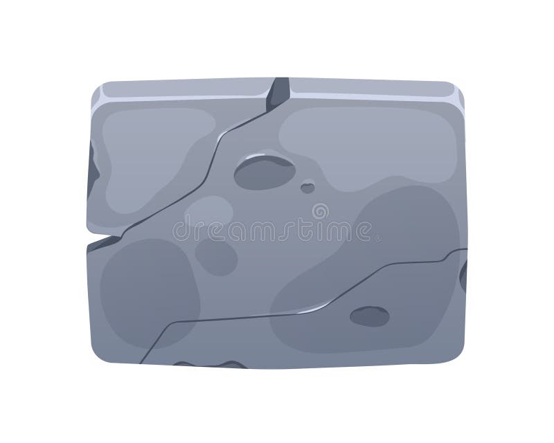 Stone Plate, Game Element. Metal Plaque Stock Vector - Illustration of ...