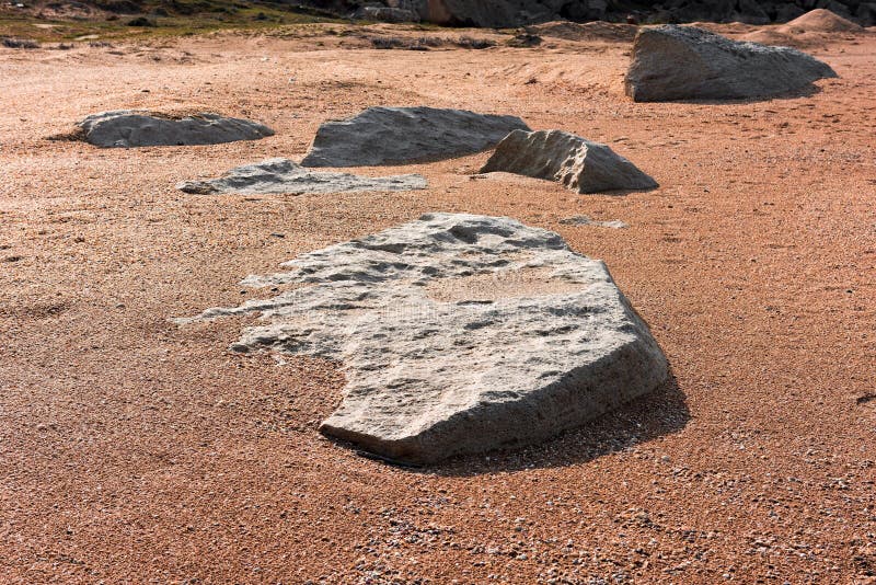 Stone plates in sand stock image. Image of formations - 69202529