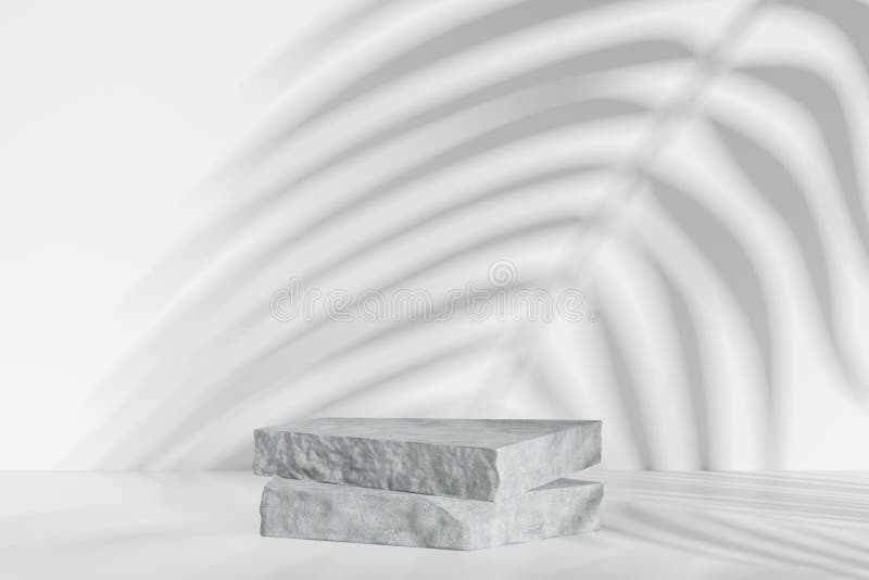 Stone Plates on White Background. Mockup for Product Display Stock ...