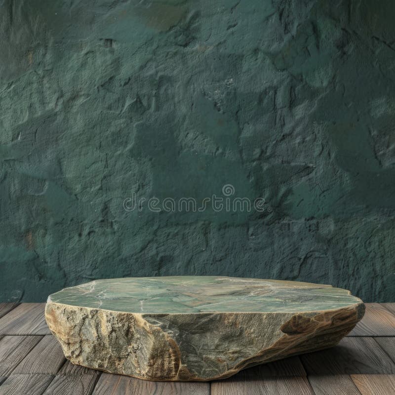 Stone Platform in Front of a Green Wall Stock Illustration ...