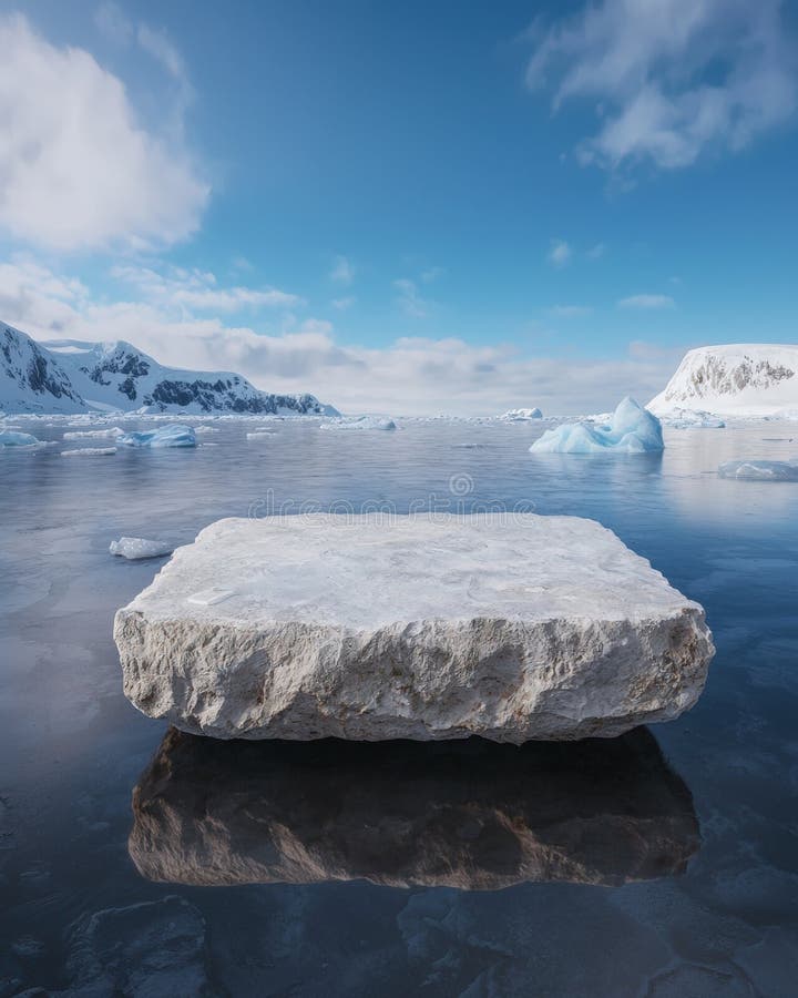 A Stone Platform in an Icy Landscape. Stock Illustration - Illustration ...