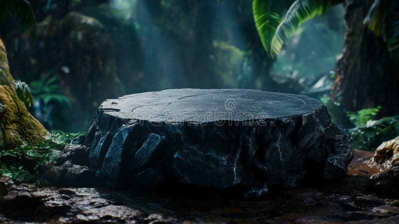 A Stone Platform Located among Flourishing Tropical Vegetation and ...