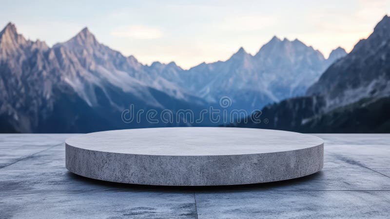 Stone Platform with Mountain Background Under Clear Sky Stock Photo ...