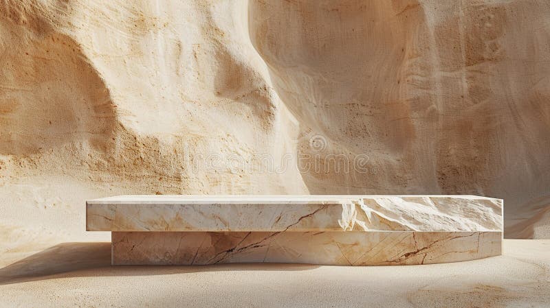 Stone Platform Against a Sandy Background Stock Illustration ...