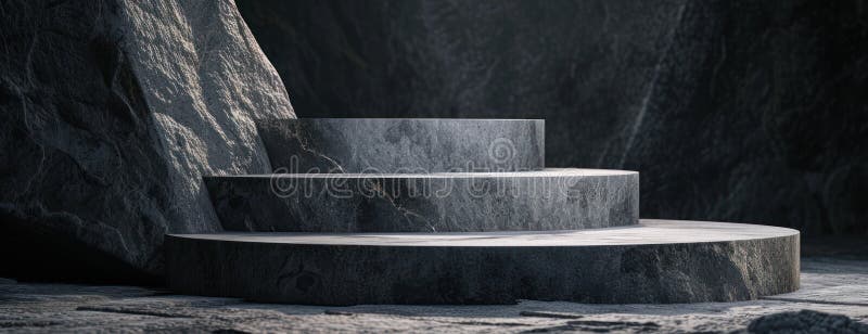 Stone Podium Display Product Background Stock Photo - Image of white ...