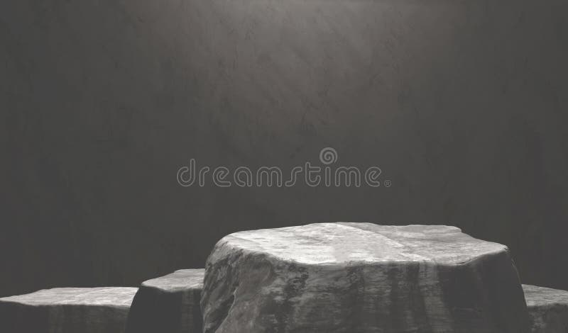 Stone Podium Mockup Display Presentation Background Design. Rock Stand ...