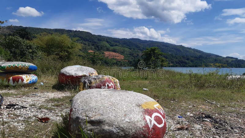 Stone in poso lake stock image. Image of poso, wilderness - 202522123