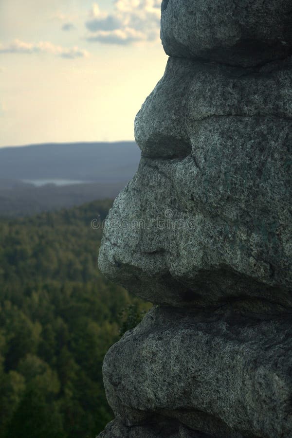 Stone profile stock image. Image of evening, face, summer - 38110403