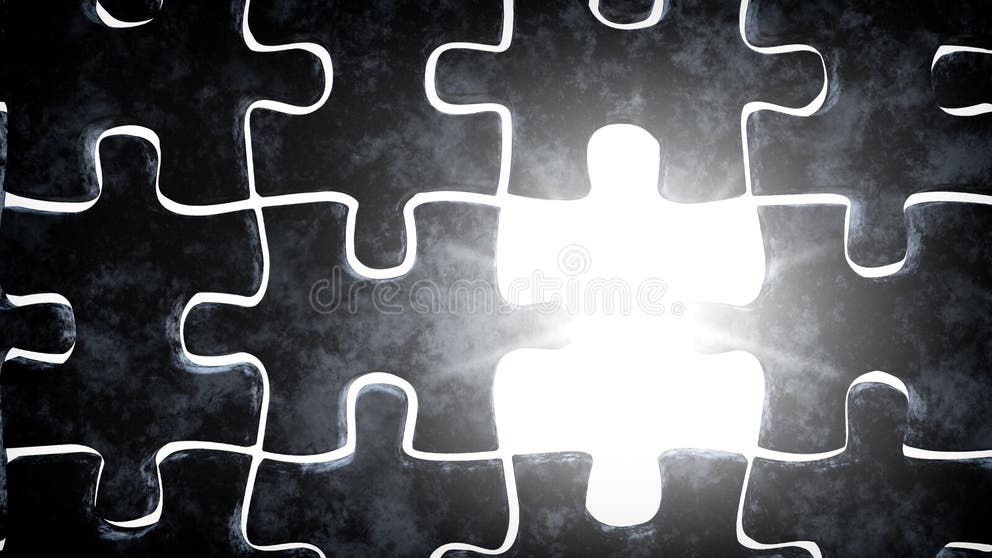 Stone puzzle and light stock illustration. Illustration of fragment ...