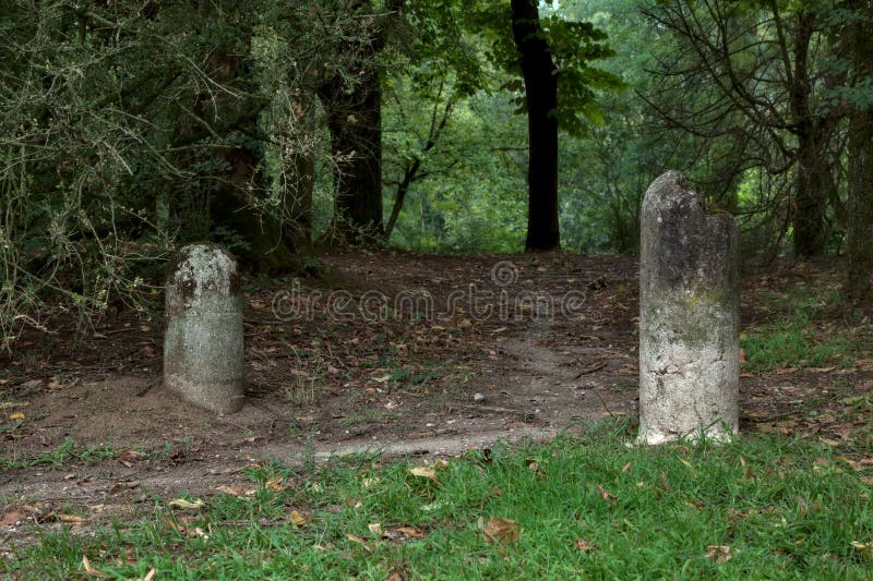 Car in the Beginning of the Path Near Pamplona, Navarra, Spain Stock ...
