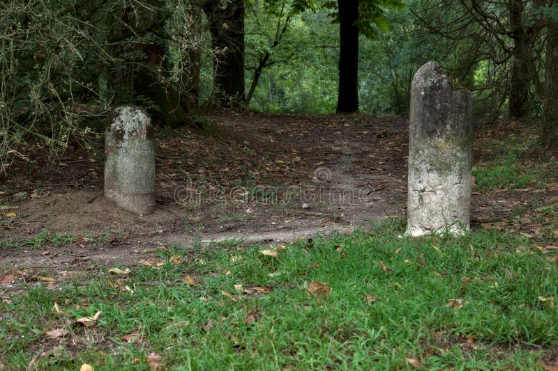 Car in the Beginning of the Path Near Pamplona, Navarra, Spain Stock ...