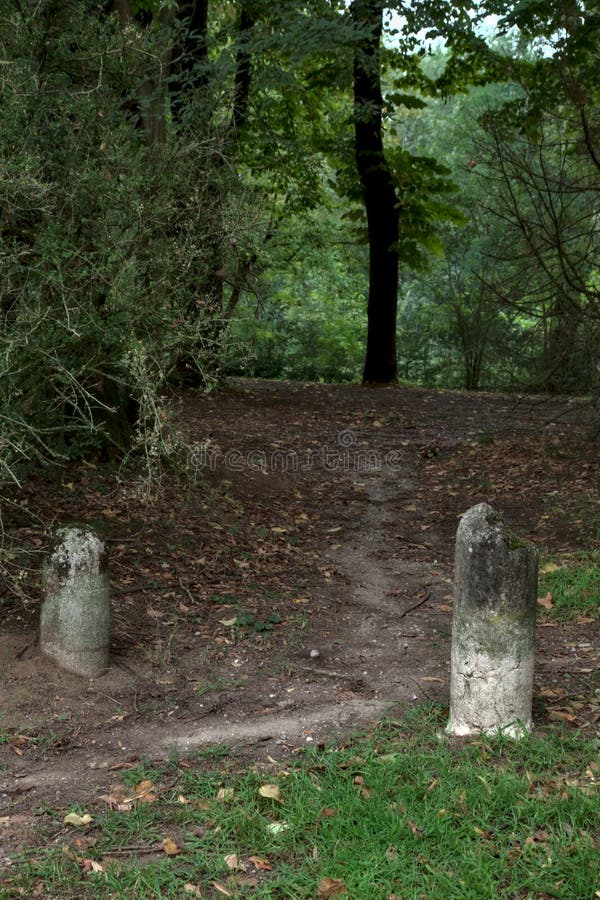 Car in the Beginning of the Path Near Pamplona, Navarra, Spain Stock ...
