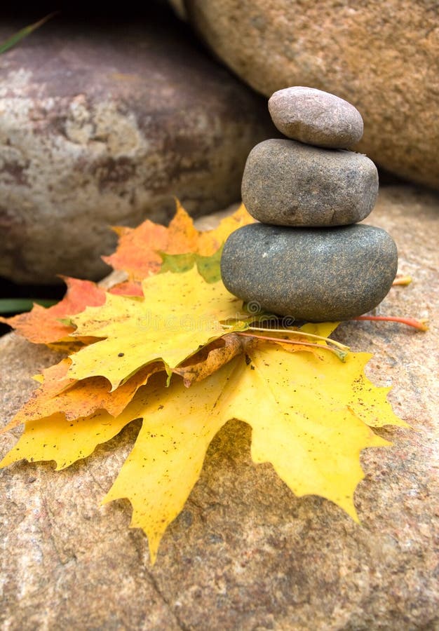 Stone pyramid stock image. Image of leafage, granite - 11225639