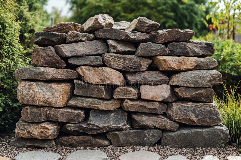 Stone Pyramid Adding Visual Interest and Texture To a Garden Landscape ...