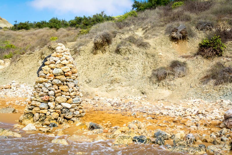 Stone Pyramid on the Beach, Malta Stock Image - Image of play, heap ...