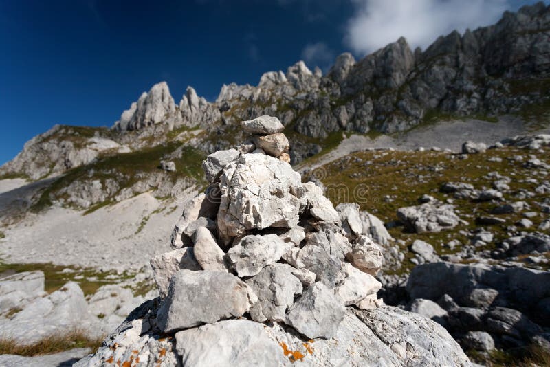 Stone Pyramid on the Trek To Monte Rosa, Italy Stock Photo - Image of ...