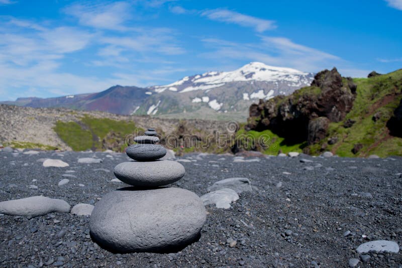 Stone pyramid in Iceland stock photo. Image of mountain - 119084146
