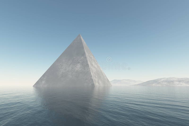 Pyramid at the ocean stock illustration. Illustration of ocean - 10918100