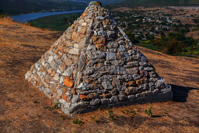 Stone pyramid stock image. Image of minimalism, history - 249872433