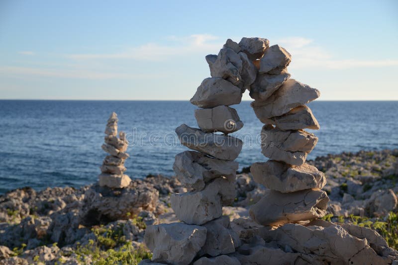 Stone pyramids stock photo. Image of round, coastline - 44276016