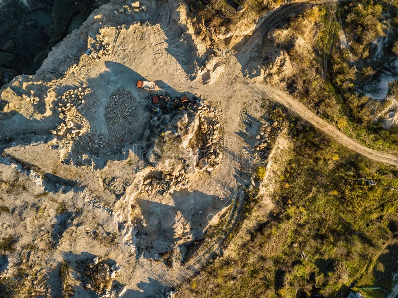Quarry Aerial View stock photo. Image of mechanical, copy - 18003898