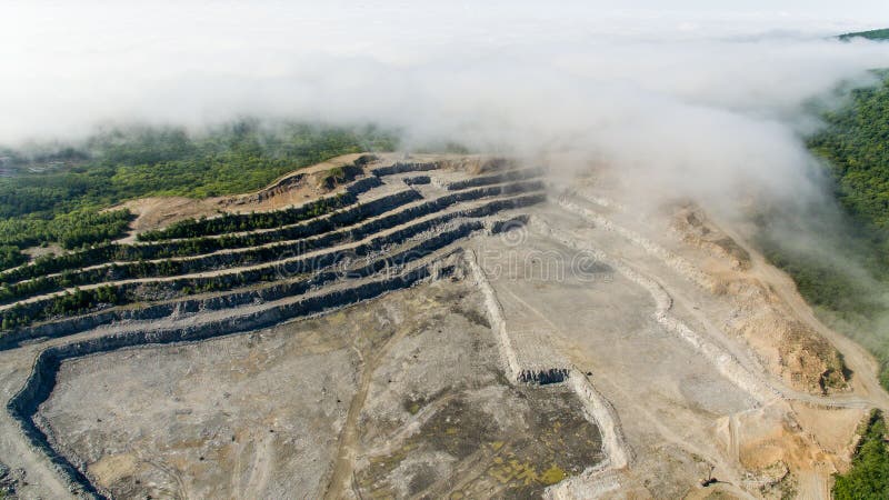 Stone Quarry. Aerial View Over the Building Materials Processing ...