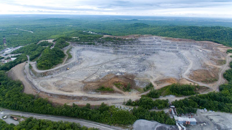Stone Quarry. Aerial View Over the Building Materials Processing ...