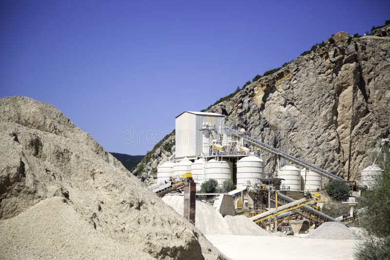 Stone quarry factory stock photo. Image of machinery - 191718318