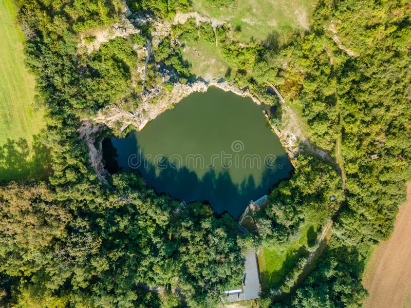 Stone Quarry Under Water and Nature Stock Photo - Image of water ...