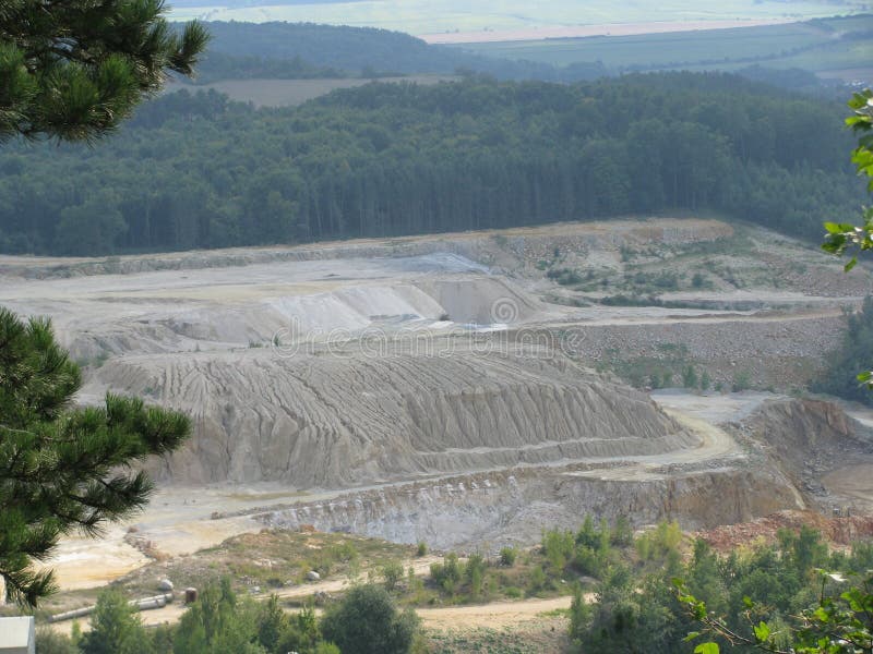 Stone Quarry, View from a Distance Stock Image - Image of machine ...