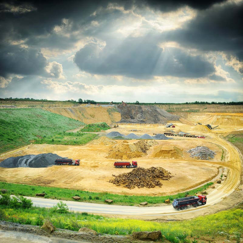 Stone quarry working area stock image. Image of landscape - 30964459