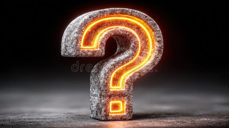 Stone Question Mark with Glowing Edges Stock Illustration ...