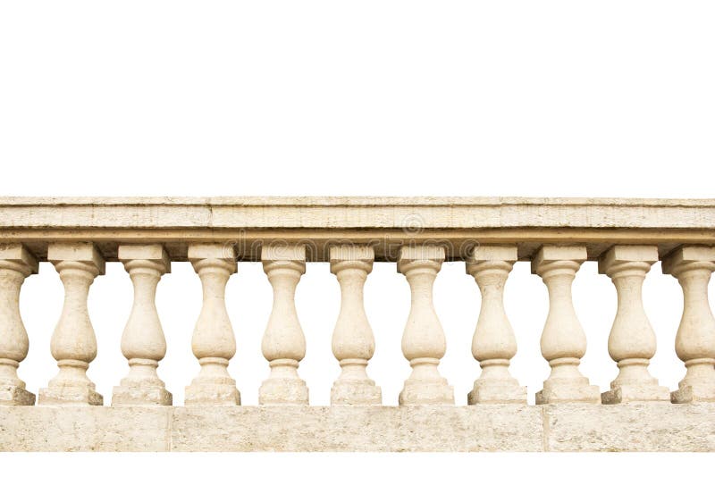 Stone railing isolated stock image. Image of fence, white - 244258261