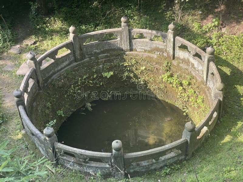 The Stone Railing by the Well Stock Image - Image of garden, bridge ...